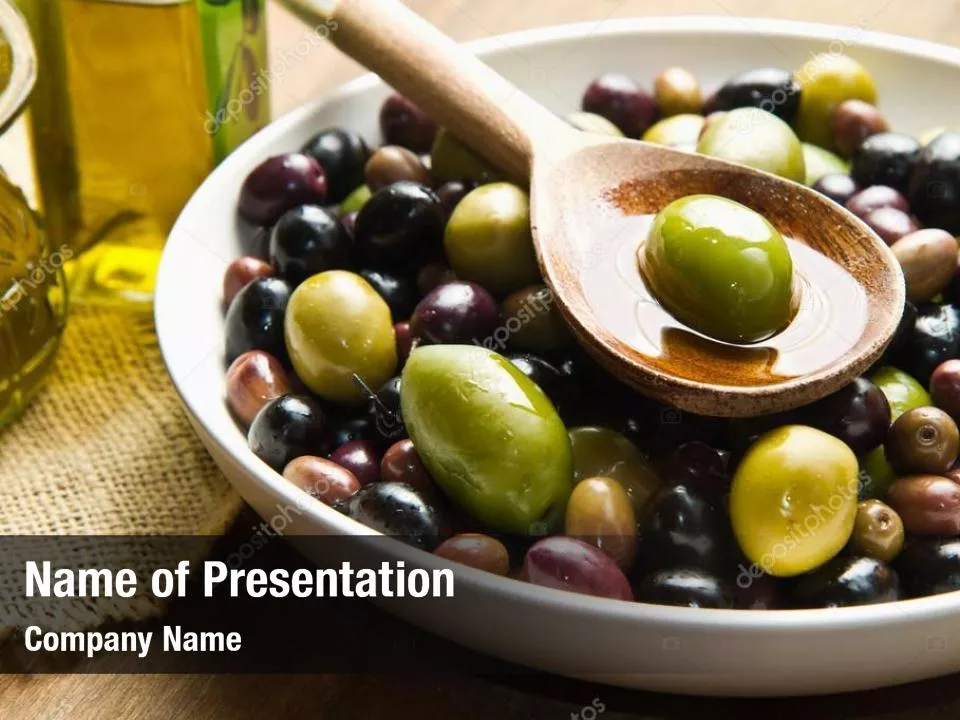 Olives and Oil PowerPoint Template - Olives and Oil PowerPoint Background