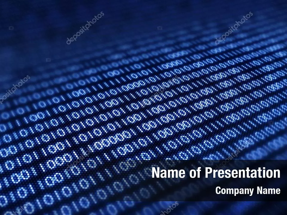 Blue Binary Code PowerPoint Template - Blue Binary Code PowerPoint Background