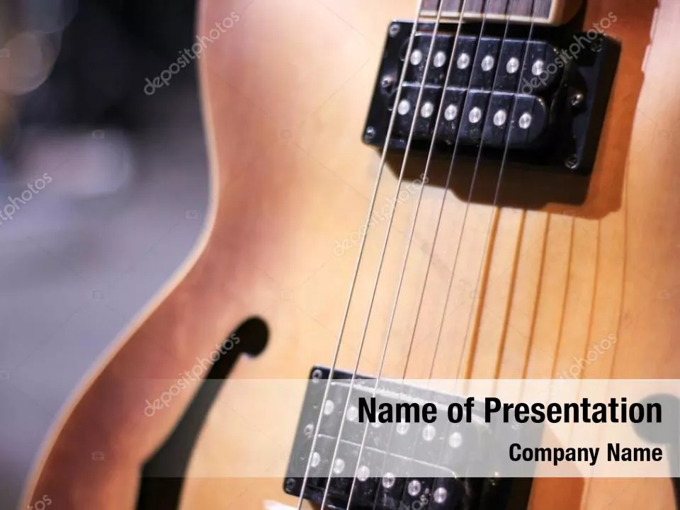 Semi Acoustic Guitar PowerPoint Template - Semi Acoustic Guitar PowerPoint Background