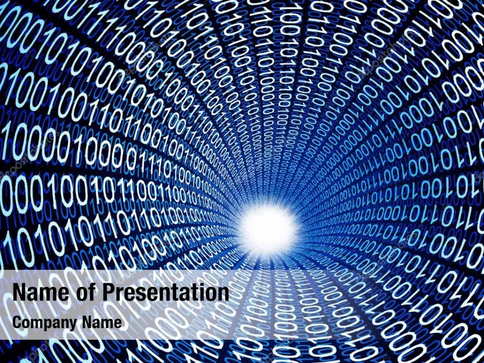 Binary Code Tube PowerPoint Template - Binary Code Tube PowerPoint Background