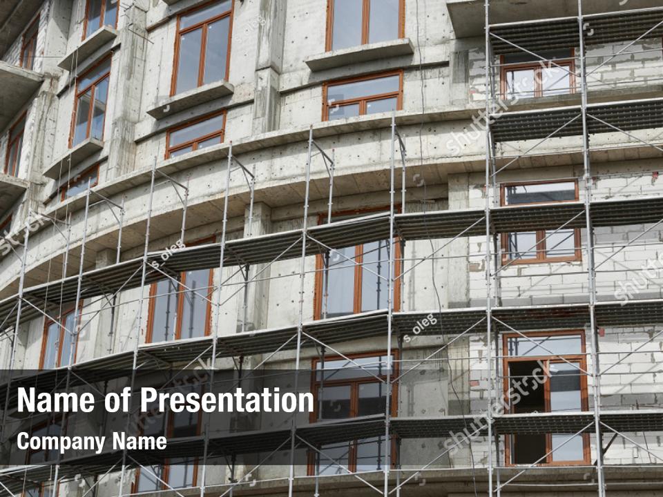Construction Scaffolding Of High Powerpoint Template Construction