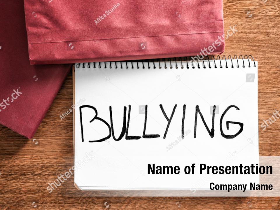 Notebook With Word Bullying Powerpoint Template Notebook With Word