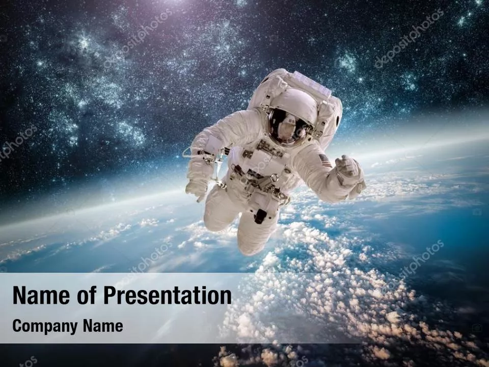 Space Astronaut Outer Against PowerPoint Template Space Astronaut