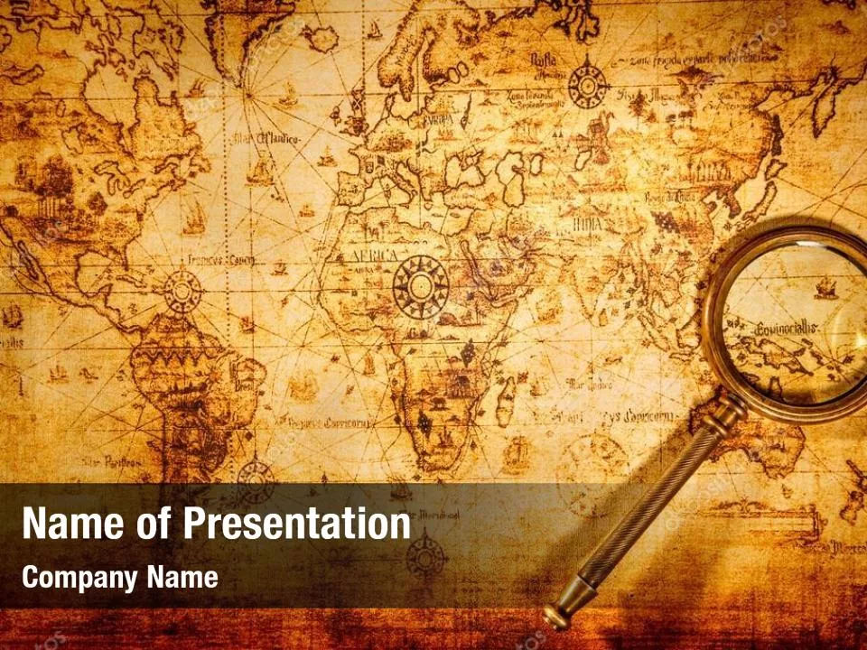 Old Map PowerPoint Template - Old Map PowerPoint Background