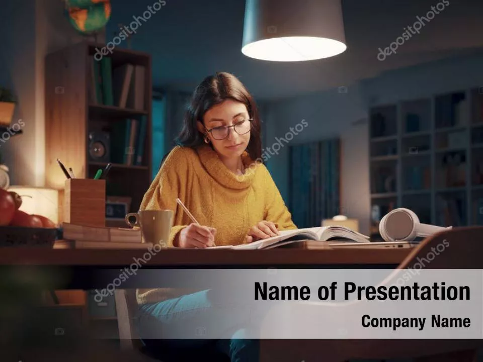 Studying Homework PowerPoint Template - Studying Homework PowerPoint Background