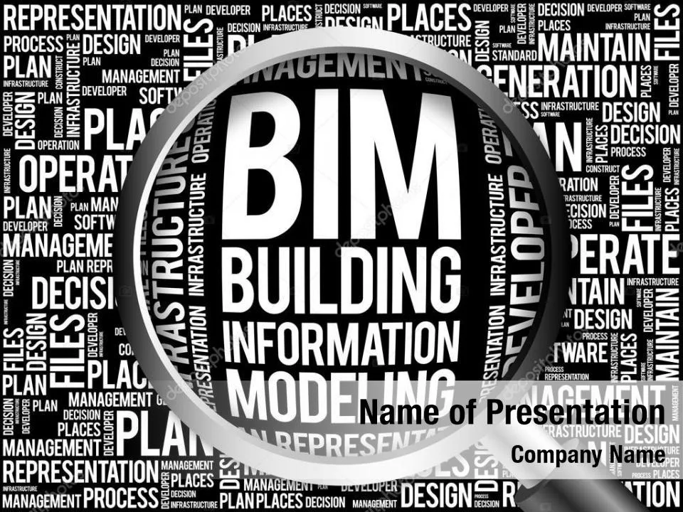 BIM Word Cloud PowerPoint Template - BIM Word Cloud PowerPoint Background