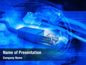 High network cable tech PowerPoint Template - High network cable tech ...