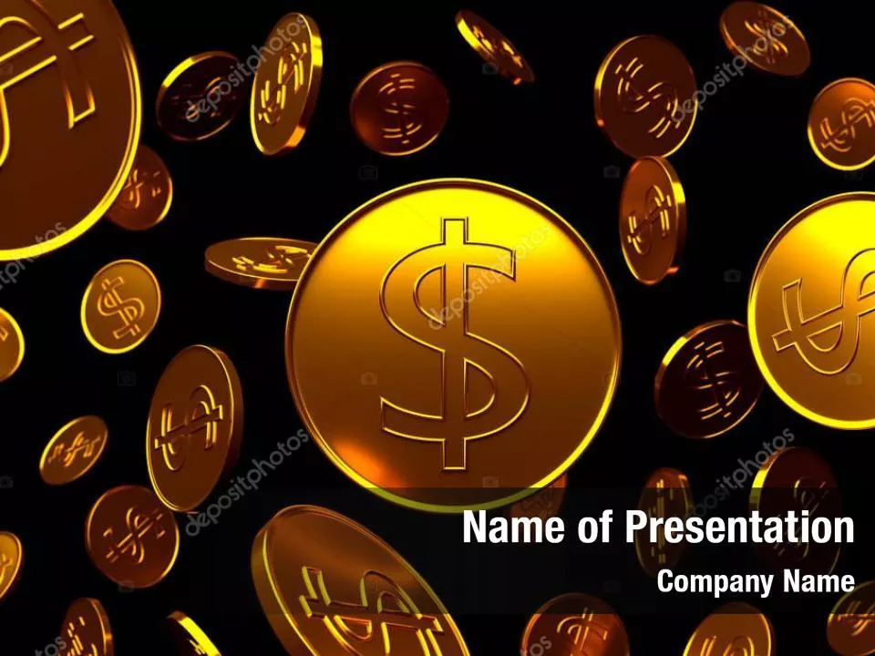 Falling Dollar Coins PowerPoint Template - Falling Dollar Coins ...