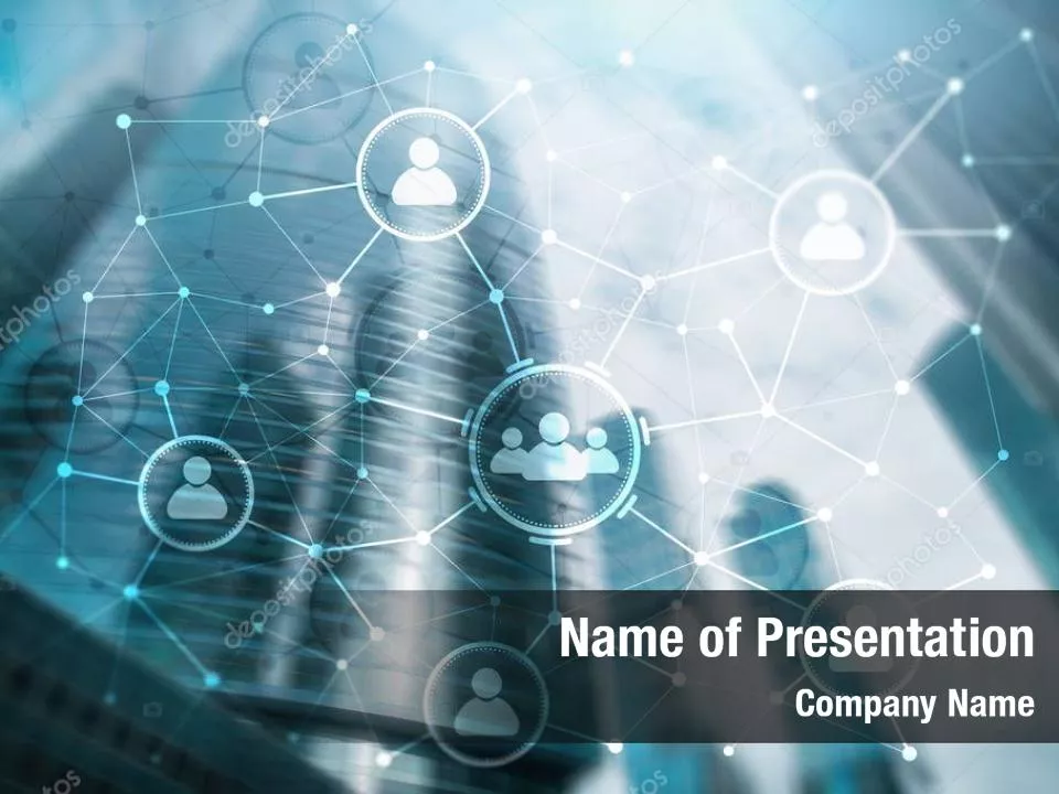 Network Communication Connection PowerPoint Template - Network ...